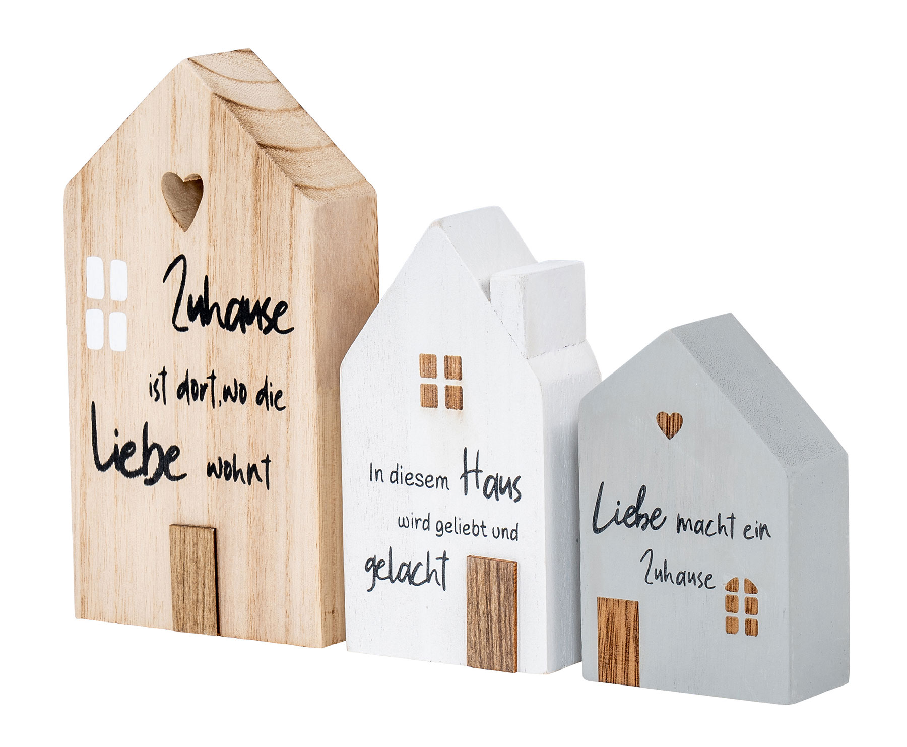 3er Set Deko Aufsteller Haus Zuhause Deko-Tafel Willkommen Spruchtafel ...